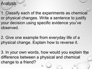 Physical Changes Examples Everyday Life
