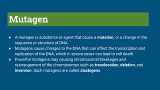Physical & Chemical Mutagen (BS415).pdf | Chemistry | Science