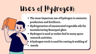 physical and Chemical properties of Hydrogen.pdf | Chemistry | Science