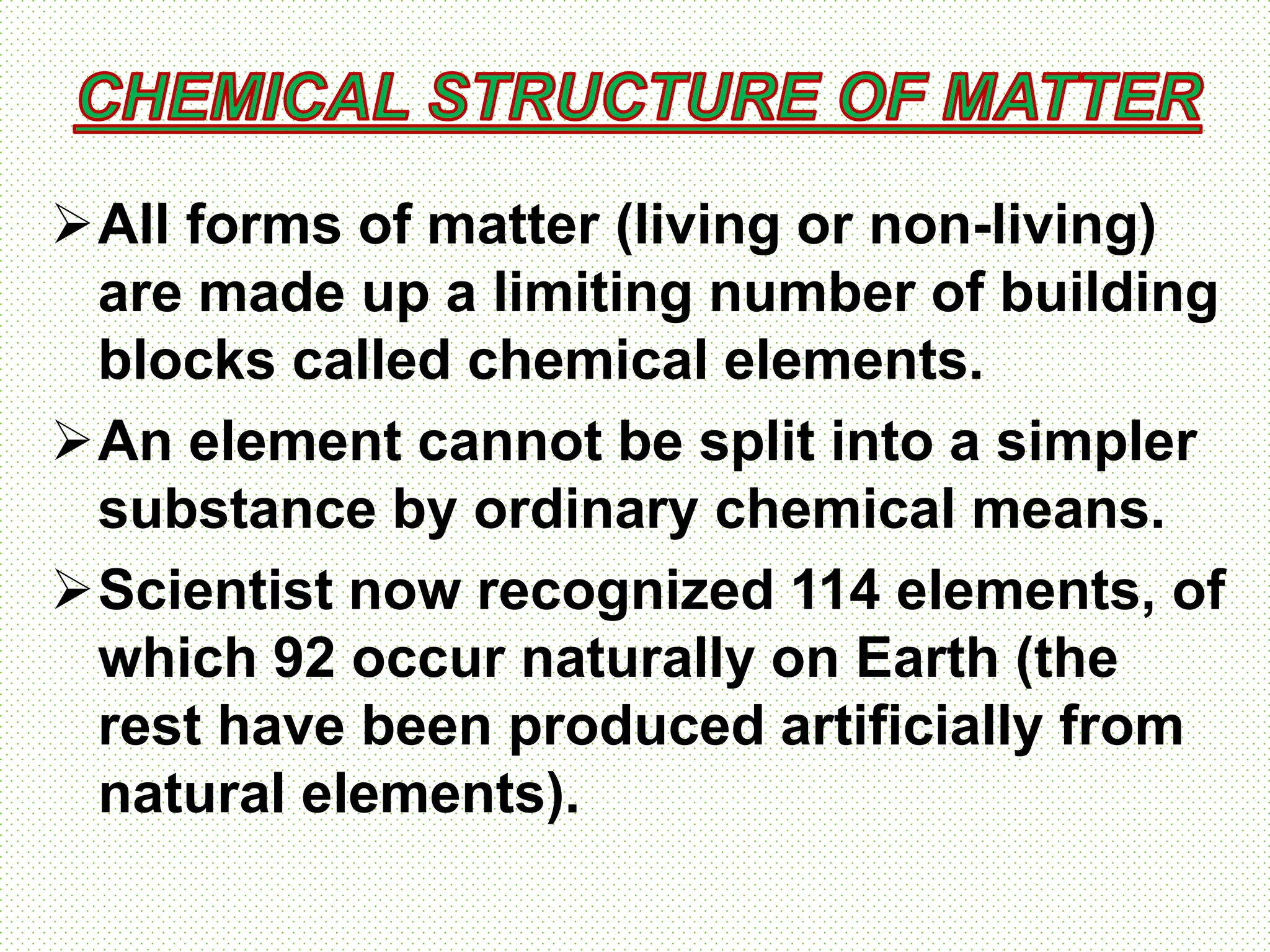 Physical & chemical structure of matter | PPT