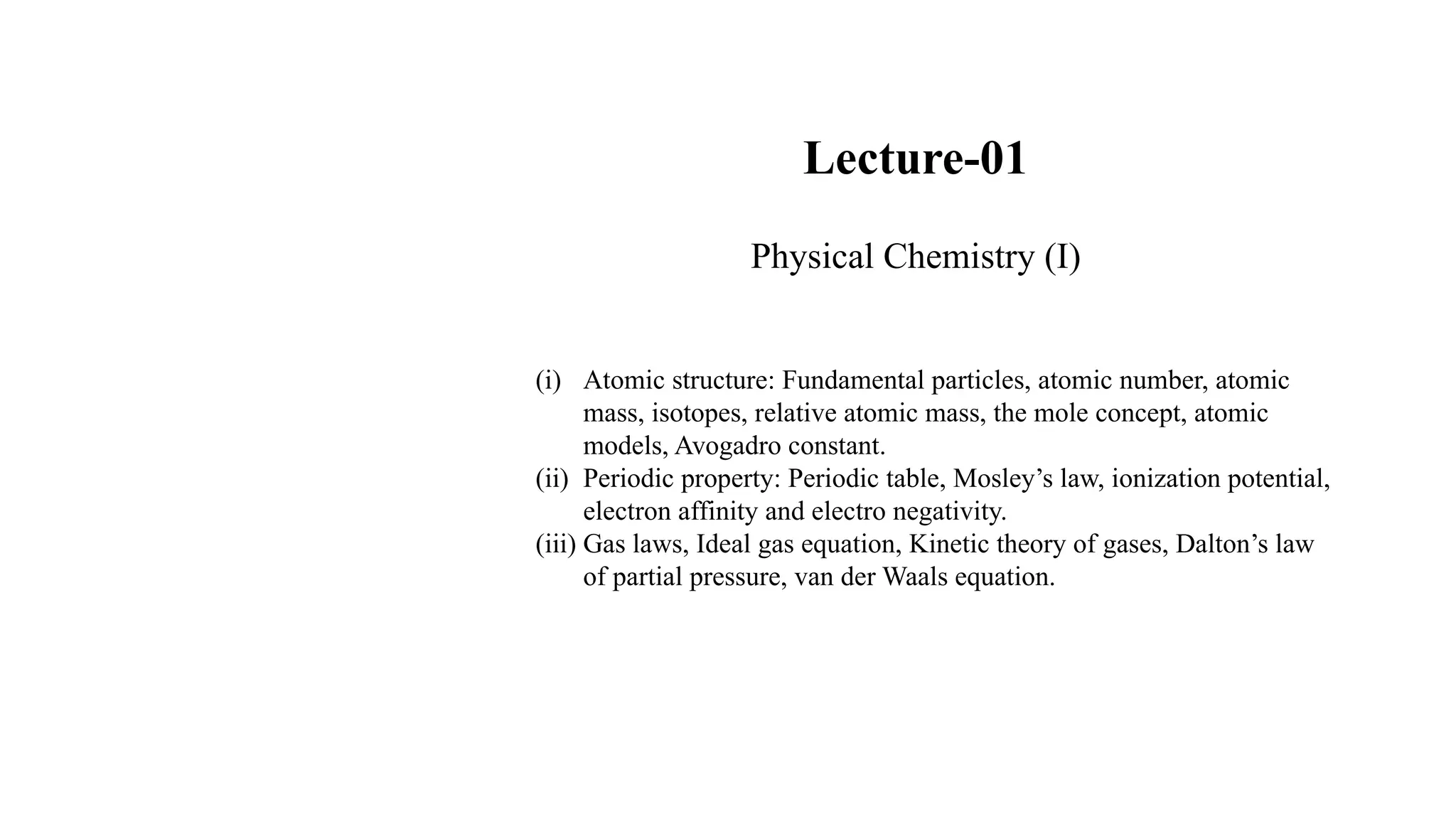 Introduction on Physical chemistry and Periodic Table | PPTX