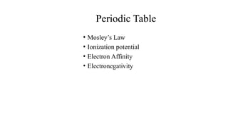 Introduction on Physical chemistry and Periodic Table | PPTX