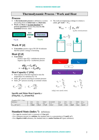 Physical Chemistry Thermodynamics