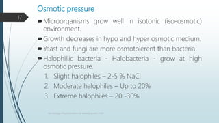 Physical conditions for cultivation of bacteria | PPTX