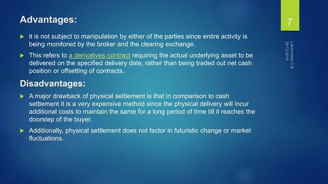 Physical delivery of commodity | PPT