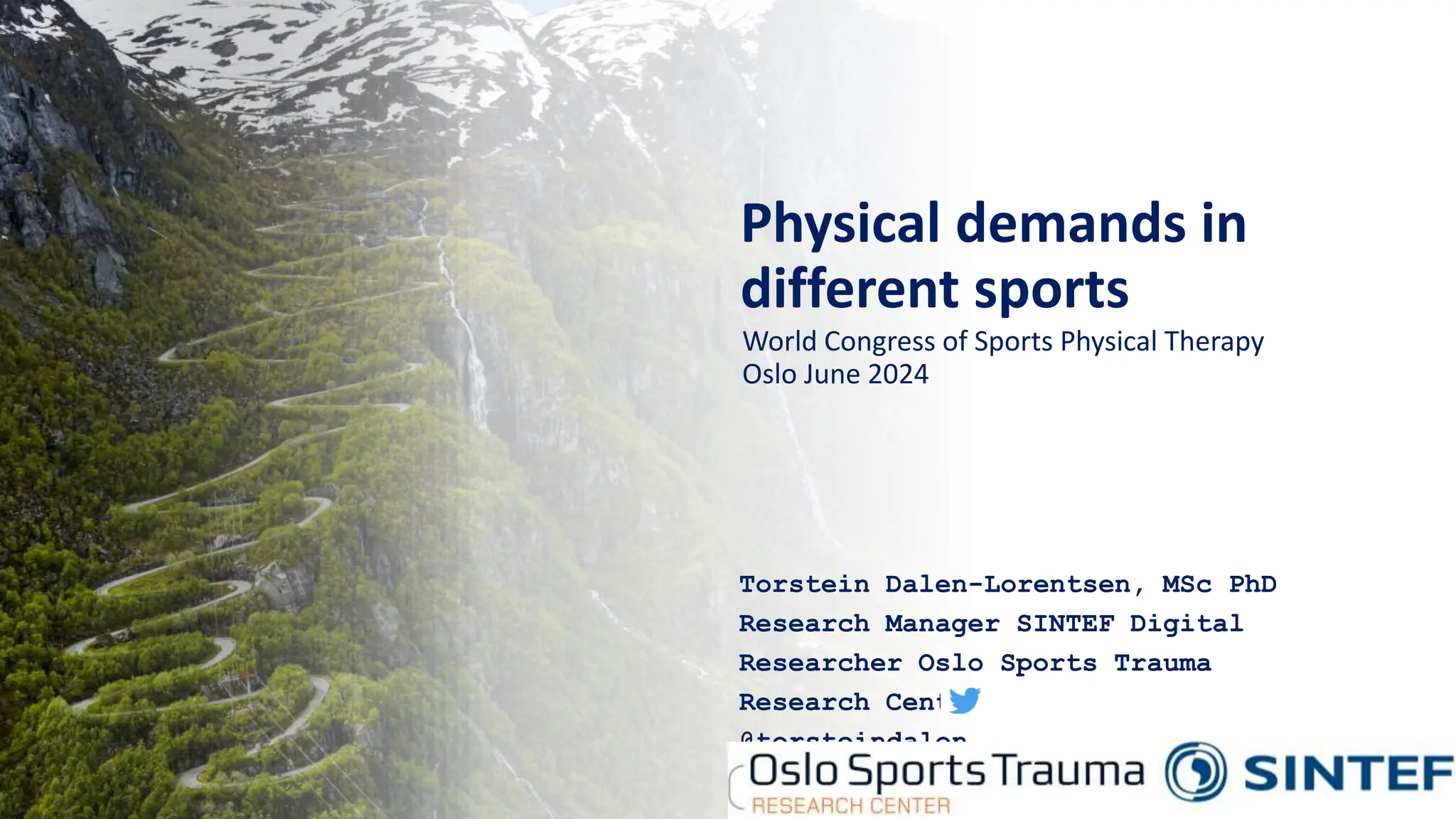 Physical demands in sports - WCSPT Oslo 2024 | PPTX