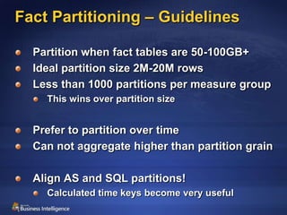 Microsoft Analysis Services Physical Design | PPTX | Databases | Computer Software and Applications