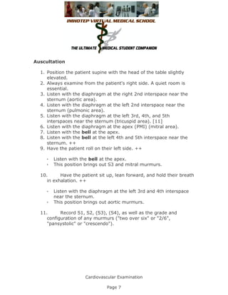 IVMS ICM-Physical diagnosis- Cardiovascular Exam | PDF