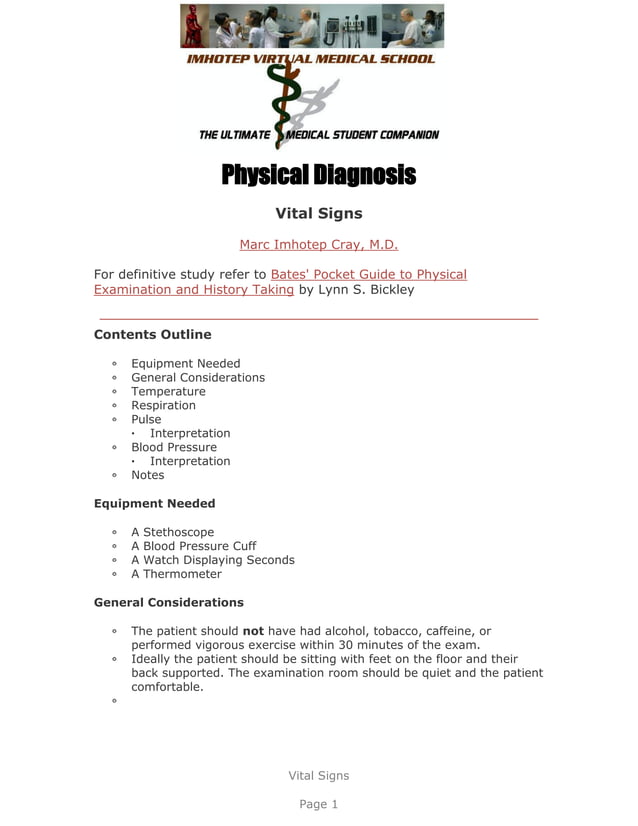 IVMS ICM-Physical diagnosis-Vital Signs | PDF