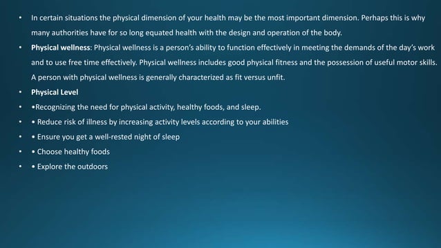 Physical Dimension of Health | PPTX