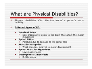 PHYSICAL DISABILITY | PPT