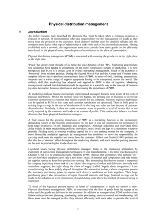 Physical distribution | DOC