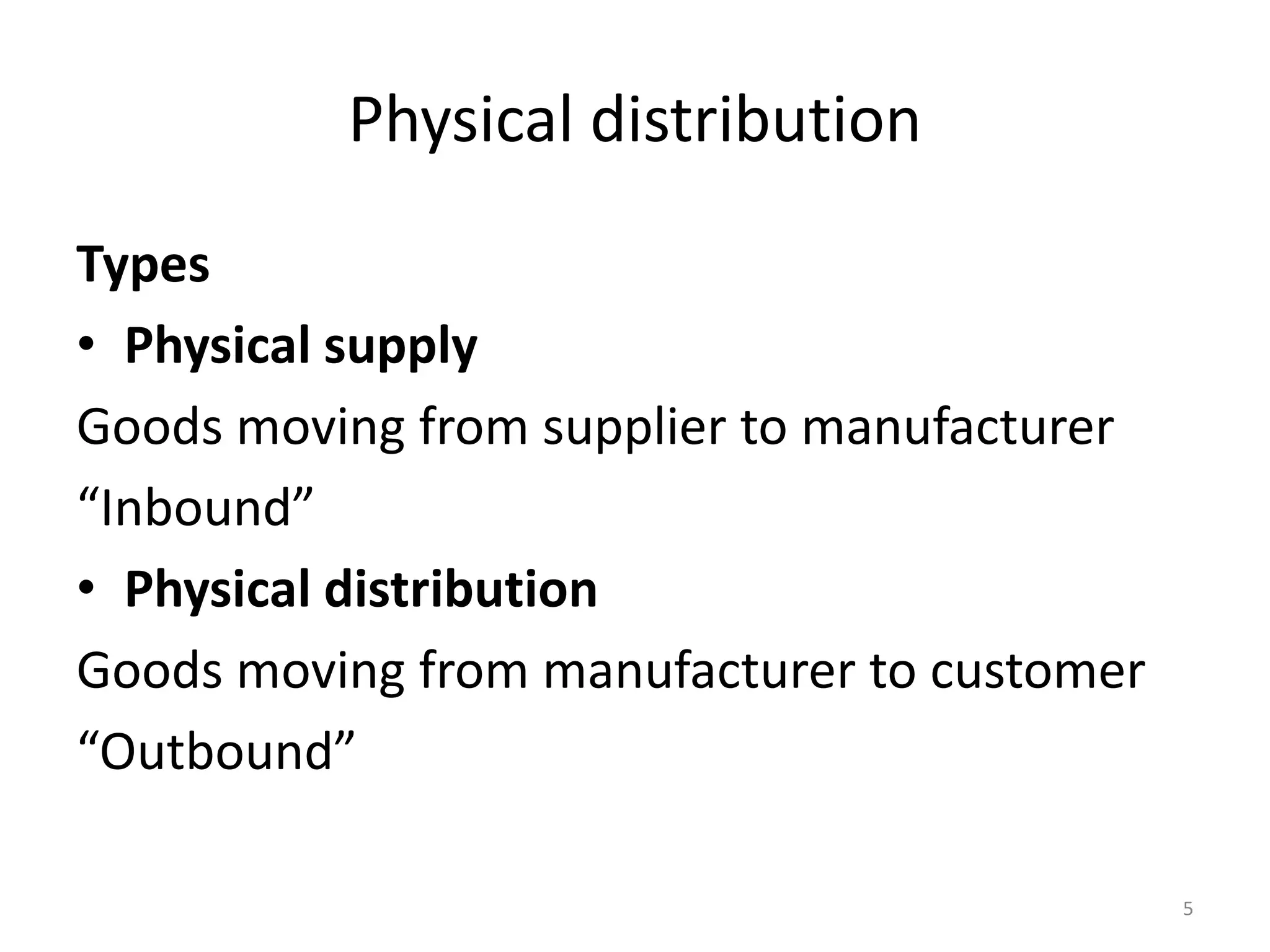 Physical distribution and its channels | PPTX