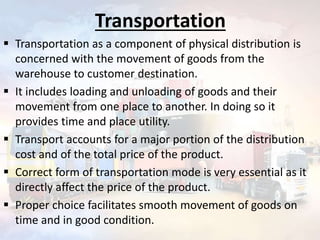 Physical distribution decision | PPTX