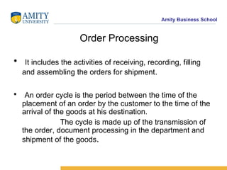 Physical Distribution Decision Areas | PPT