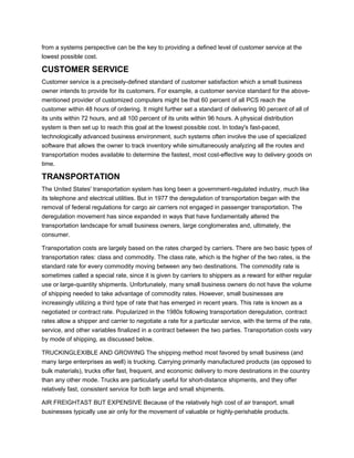Physical distribution set1 | DOC | Logistics and Transportation ...