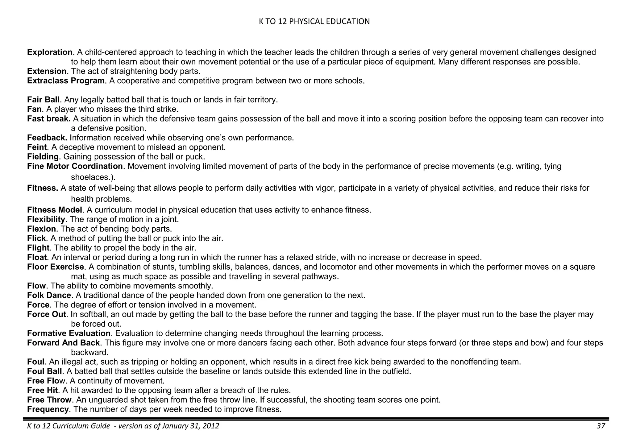 Physical education k to 12 curriculum guide | PDF