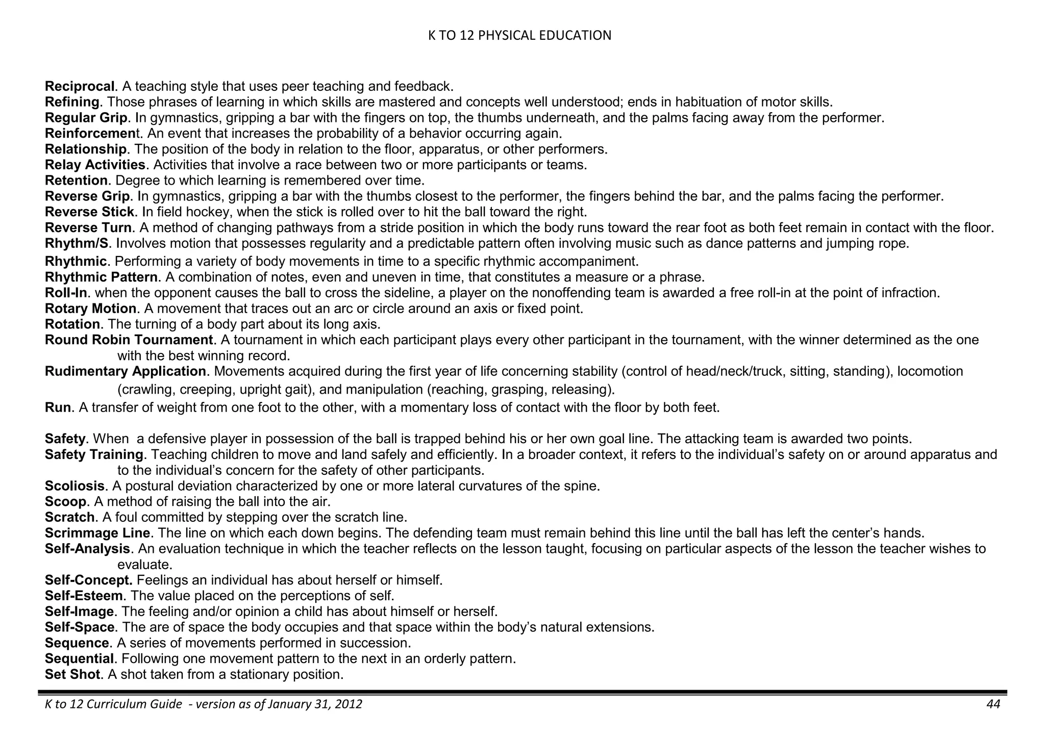 Physical education k to 12 curriculum guide | PDF