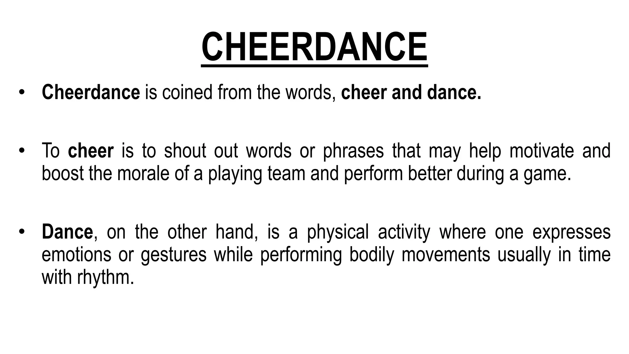 Cheerdance - Grade 10 - Q4 | PPTX