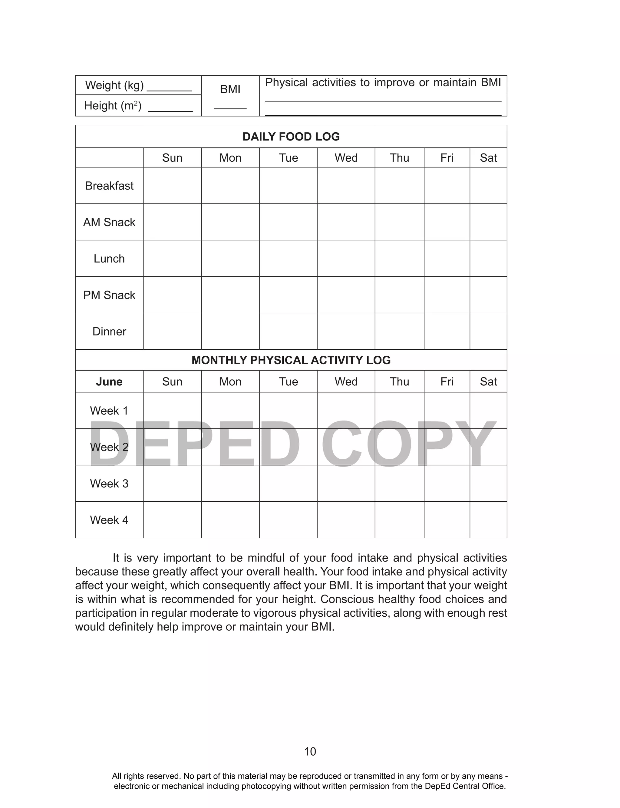 Grade 10 Physical Education - Learning Material {Unit 1:Active ...