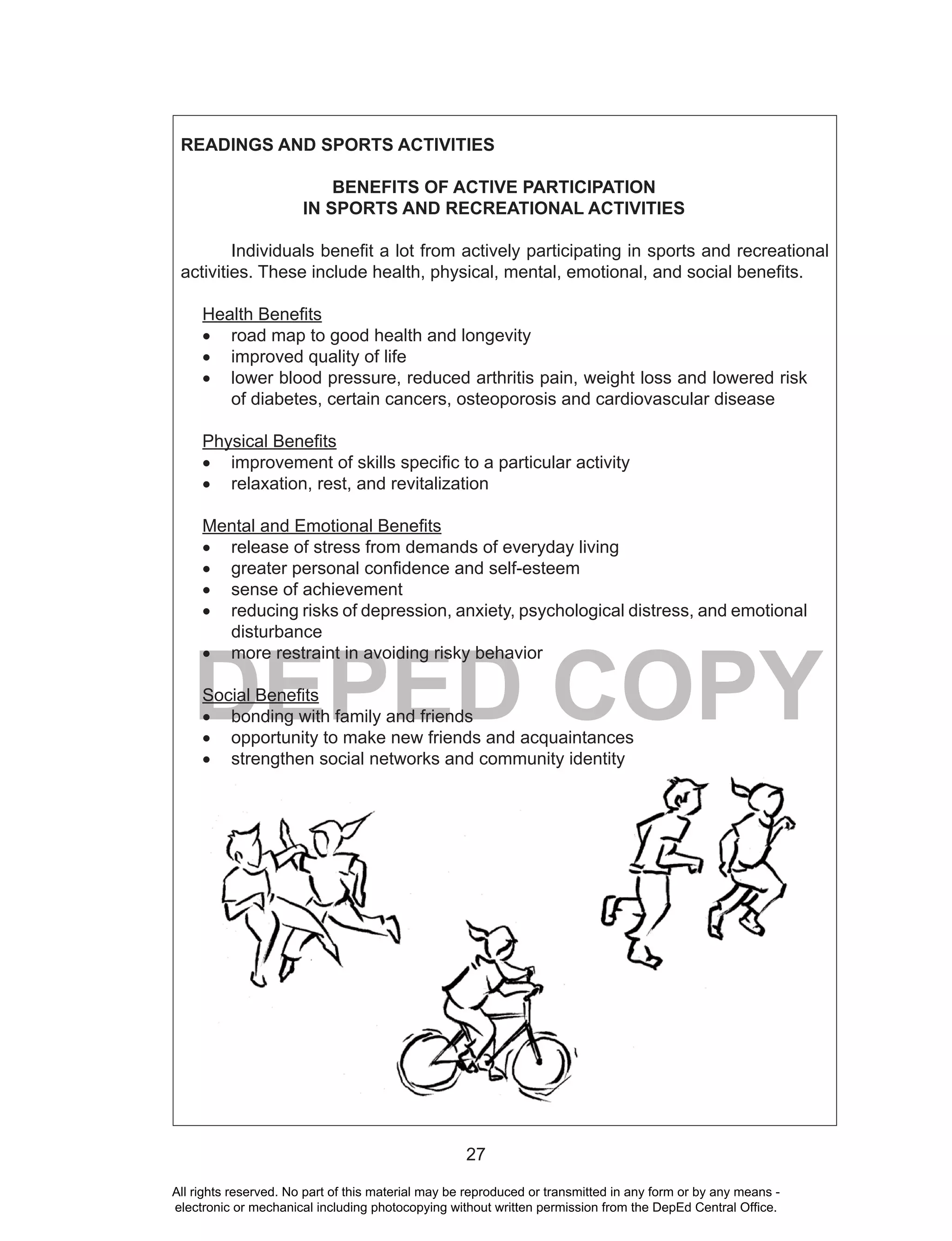 Grade 10 Physical Education - Learning Material {Unit 1:Active ...
