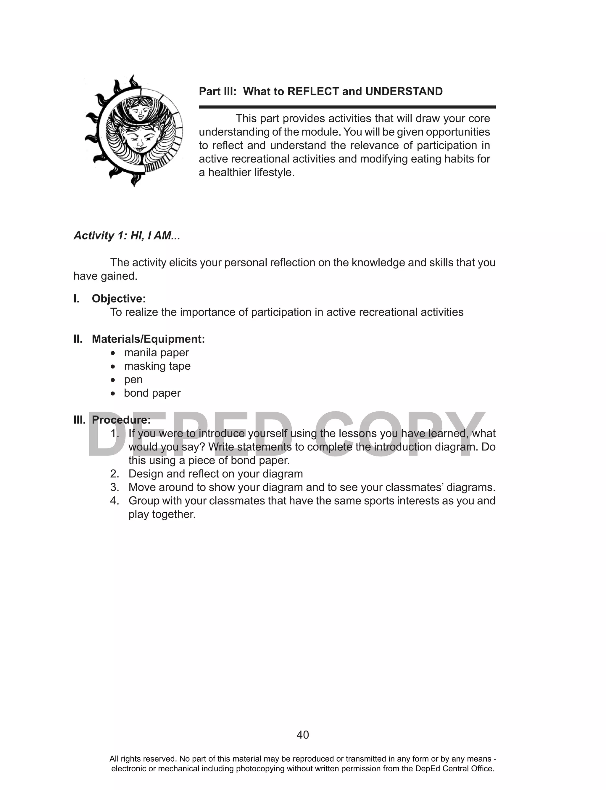 Grade 10 Physical Education - Learning Material {Unit 1:Active ...