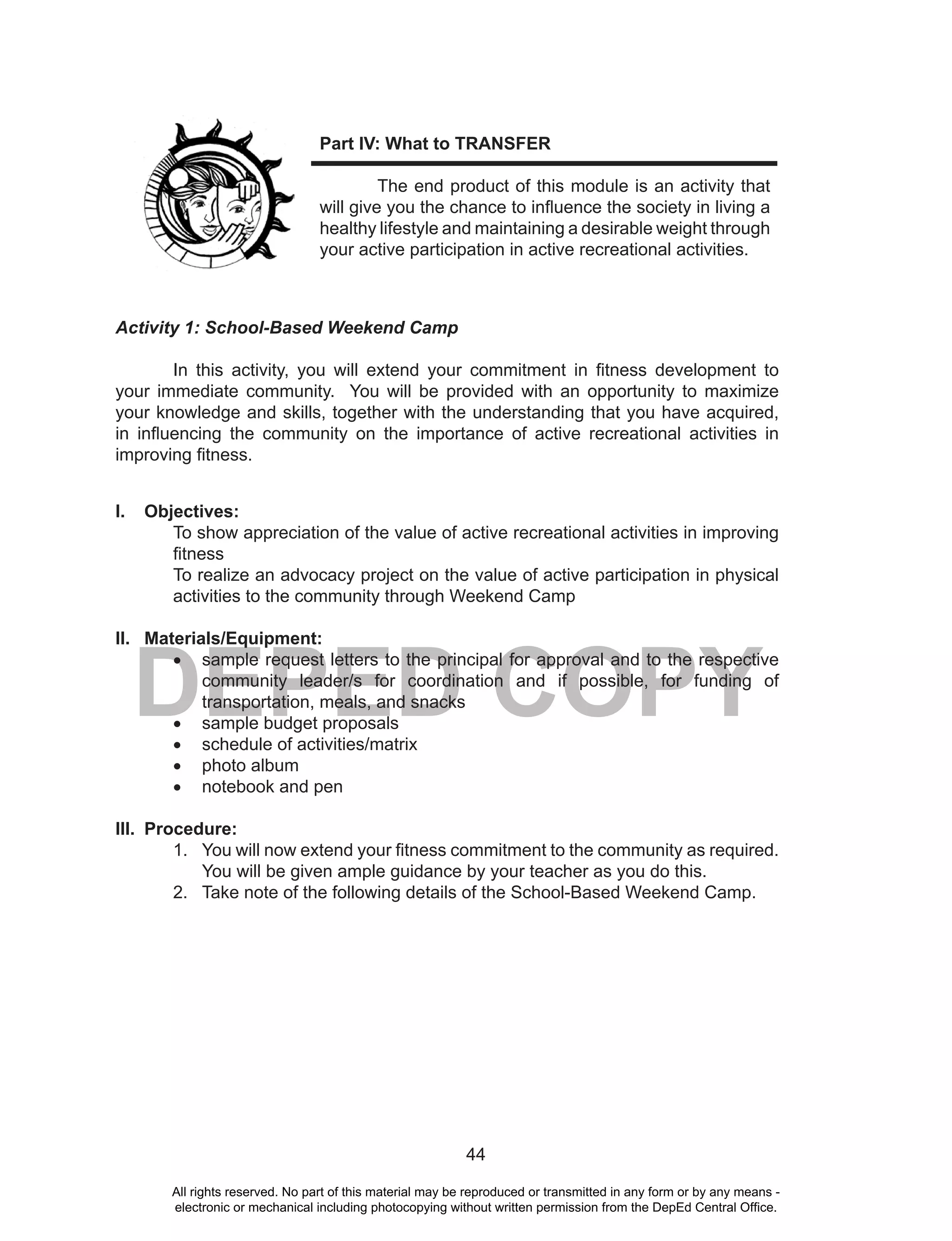 Grade 10 Physical Education - Learning Material {Unit 1:Active ...