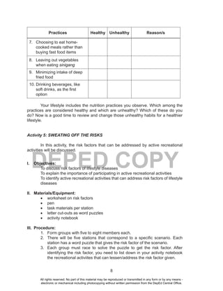 Grade 10 Physical Education - Learning Material {Unit 1:Active ...