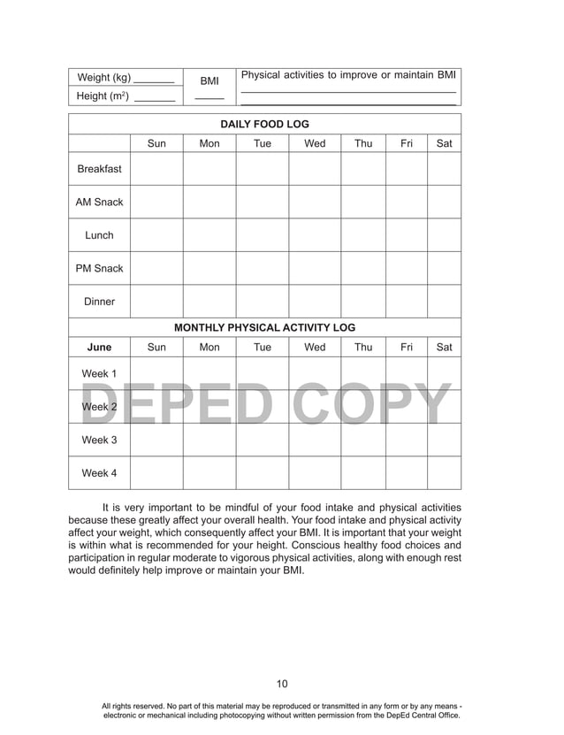 Grade 10 Physical Education - Learning Material {Unit 1:Active ...