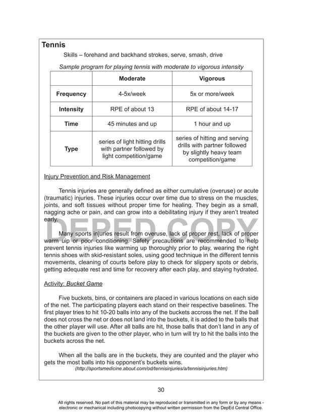 Grade 10 Physical Education - Learning Material {Unit 1:Active Recreation (Sports)} | PDF