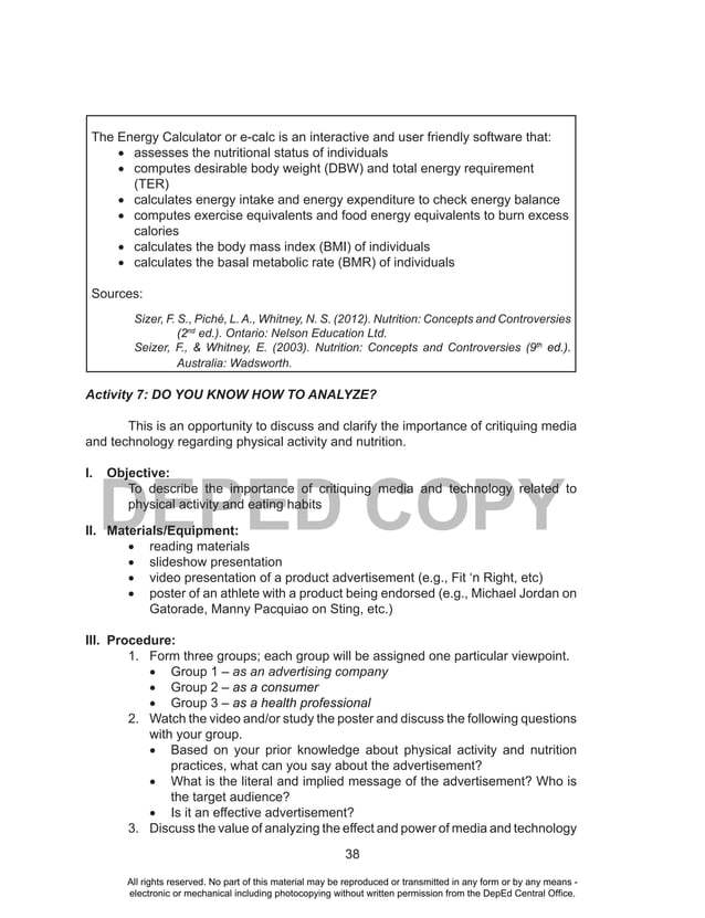 Grade 10 Physical Education - Learning Material {Unit 1:Active ...