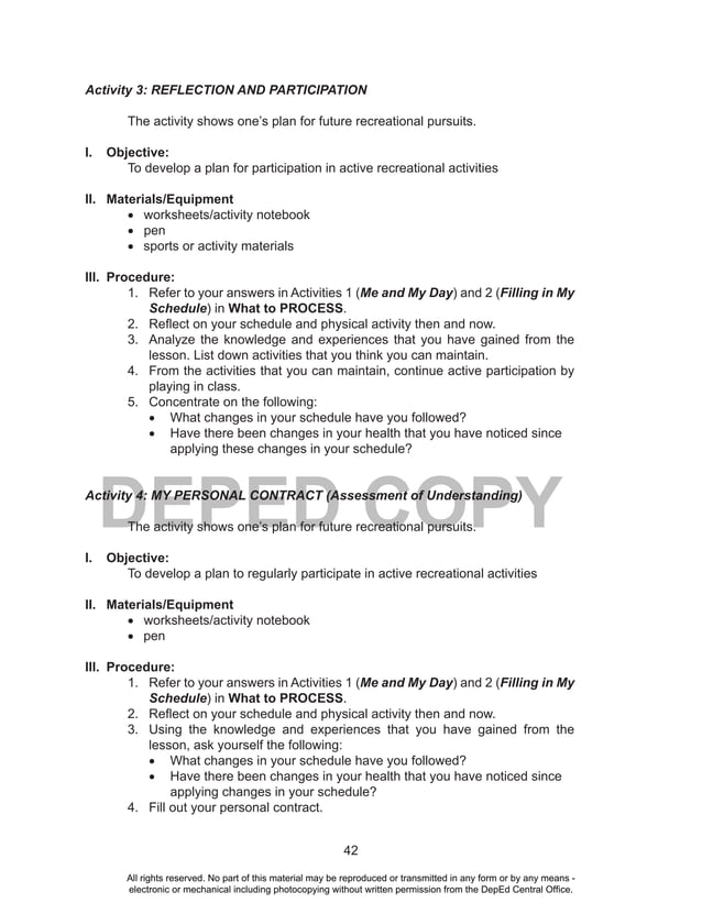 Grade 10 Physical Education - Learning Material {Unit 1:Active ...