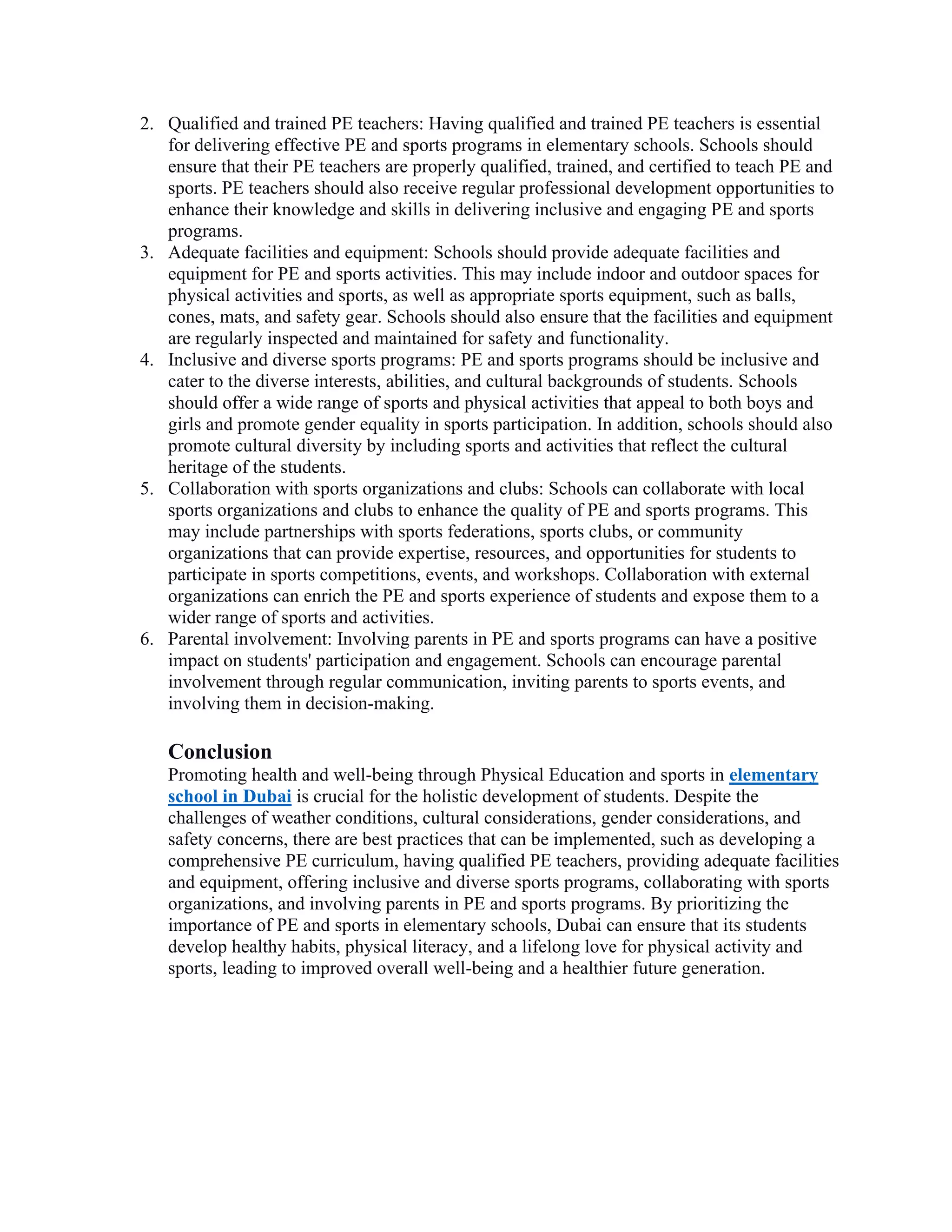 Physical Education and Sports in Dubai's Elementary Schools: Promoting ...