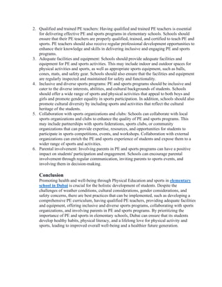 Physical Education and Sports in Dubai's Elementary Schools: Promoting ...