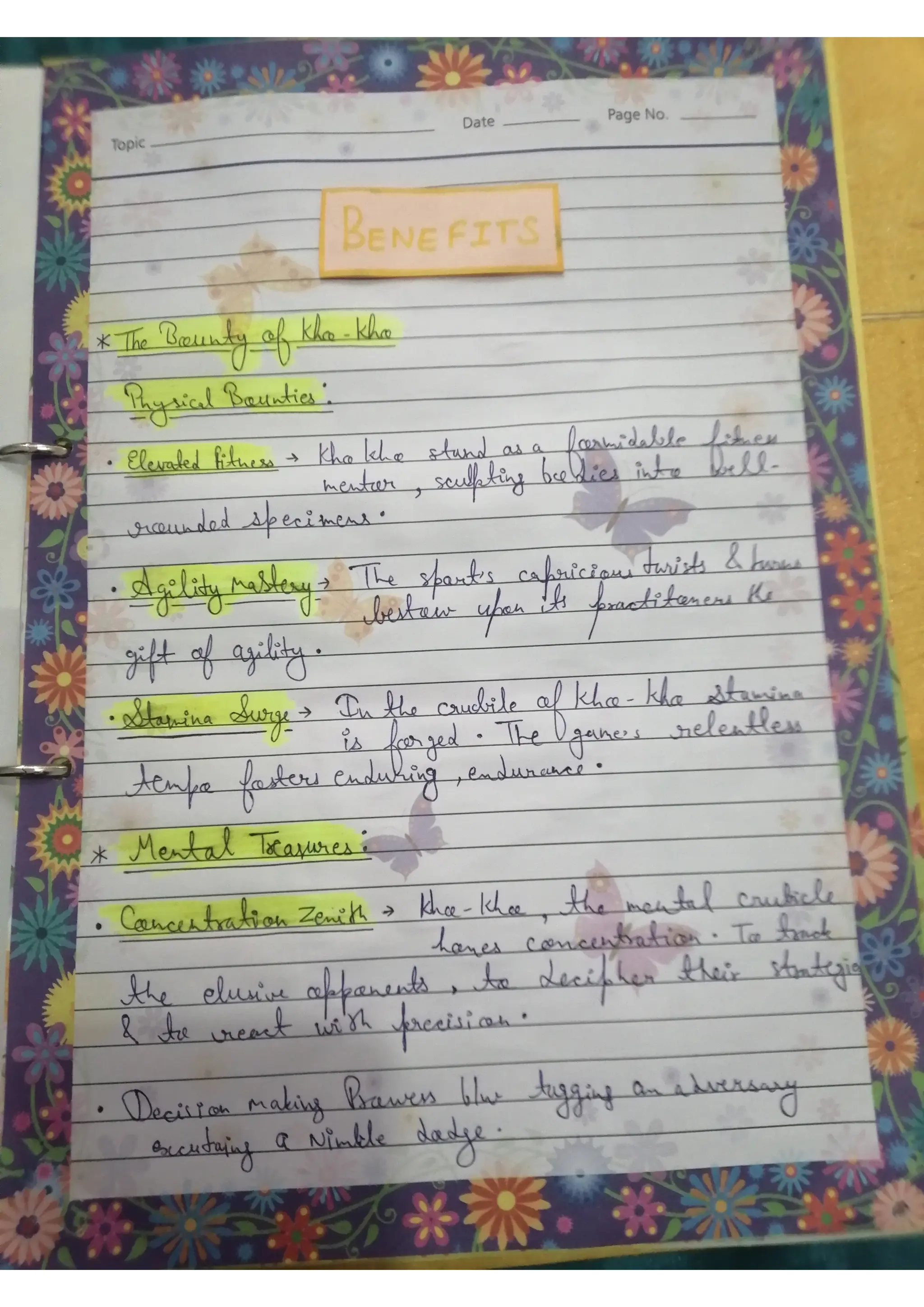 Physical education class 12 project file on kho - kho & yoga (Obesity ...