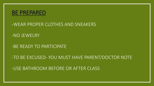 Physical Education Class Introduction.pptx | Education