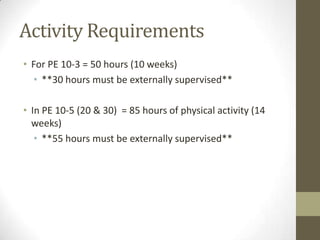 Physical education course overview | PPTX