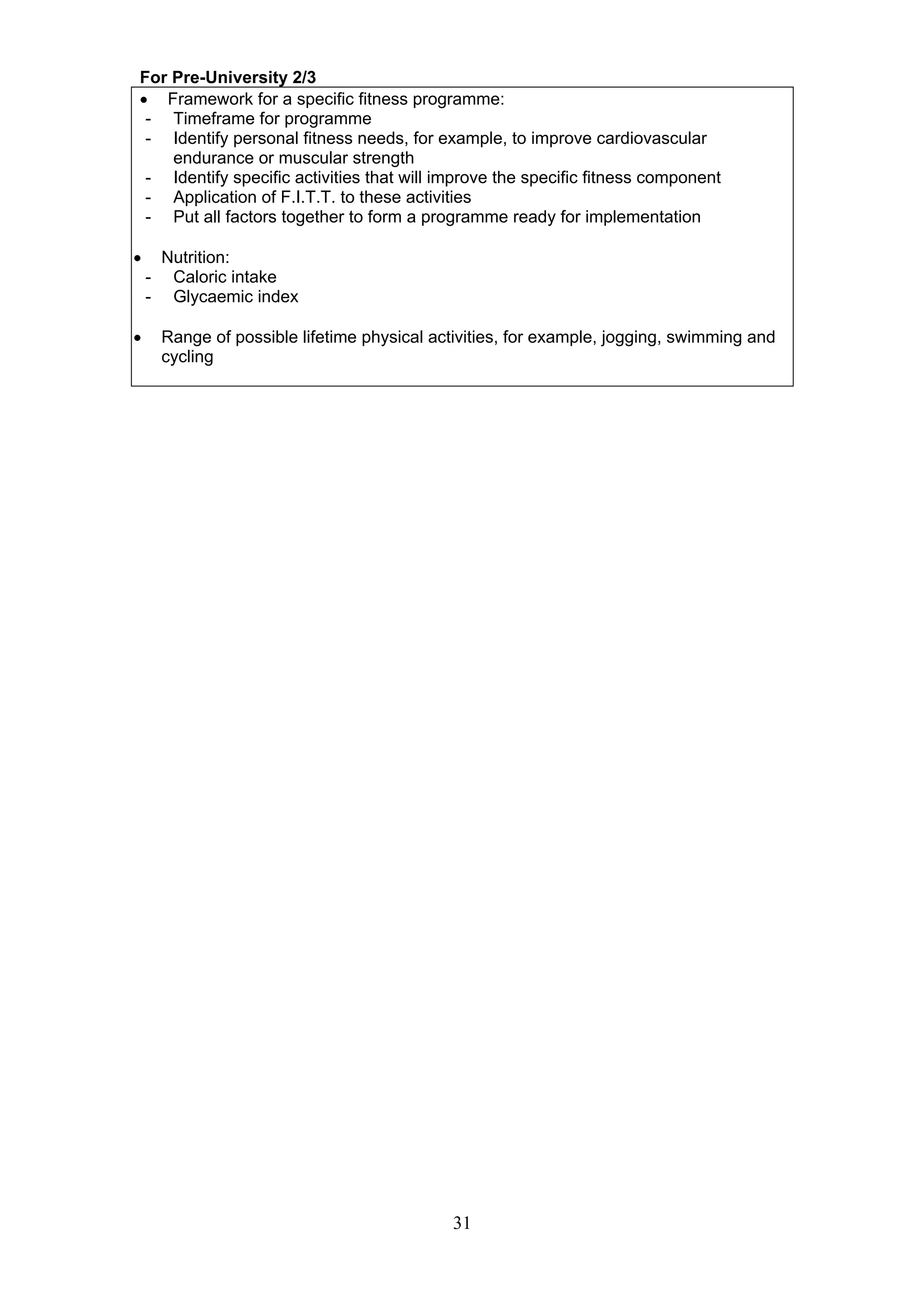 Physical education curr. 2006 | PDF