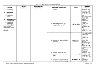 Physical Education K to 12 Curriculum Guide | PDF