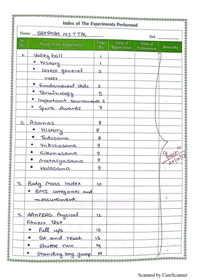 Physical education practical file - Saksham
