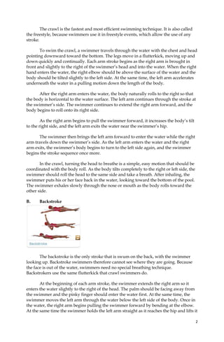 Physical education swimming | DOCX