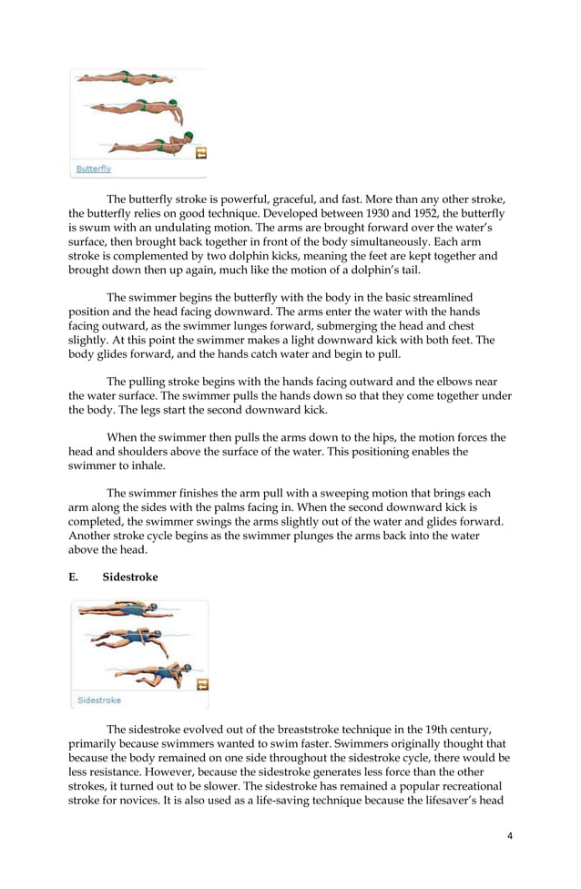 Physical education swimming | DOCX