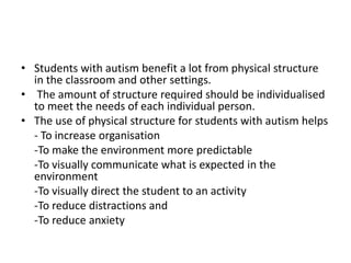 physical environment and classroom organization, task analysis ...