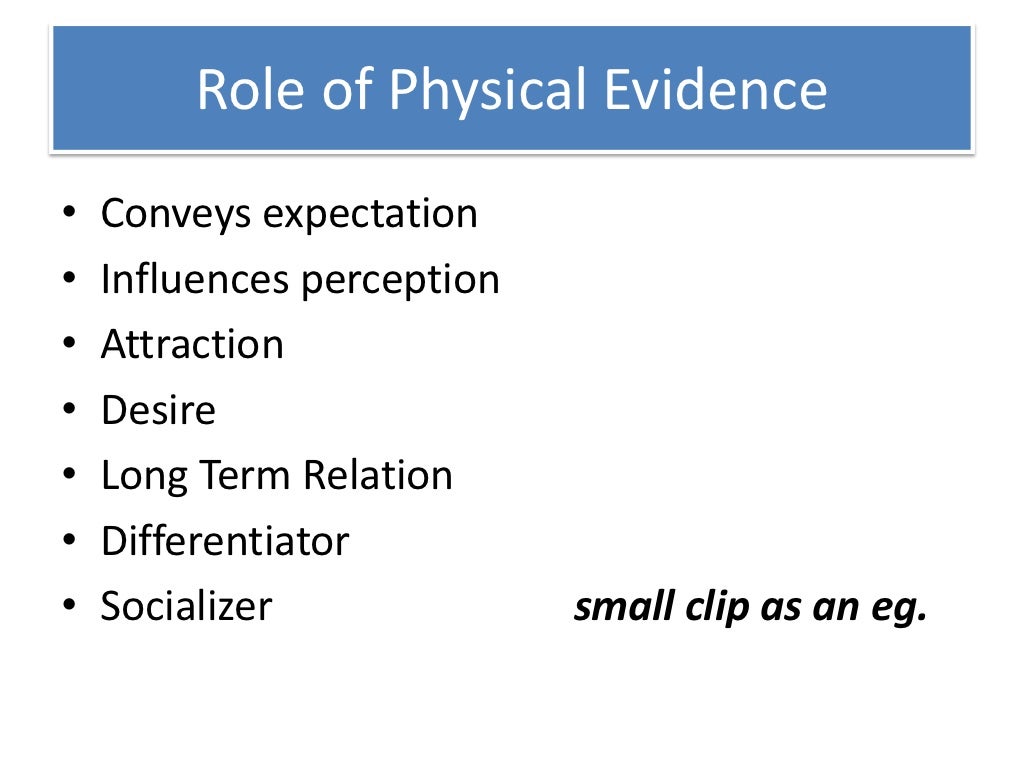 Physical Evidence Marketing Mix
