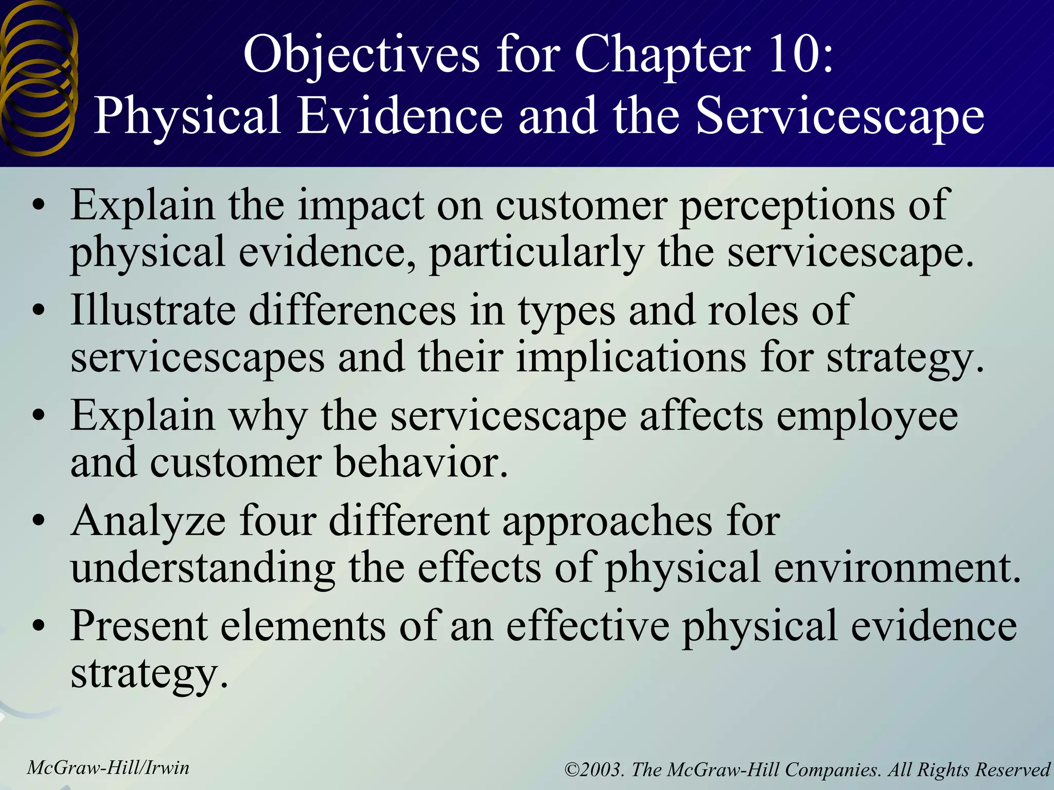 Physical evidence and the servicescape | PPT
