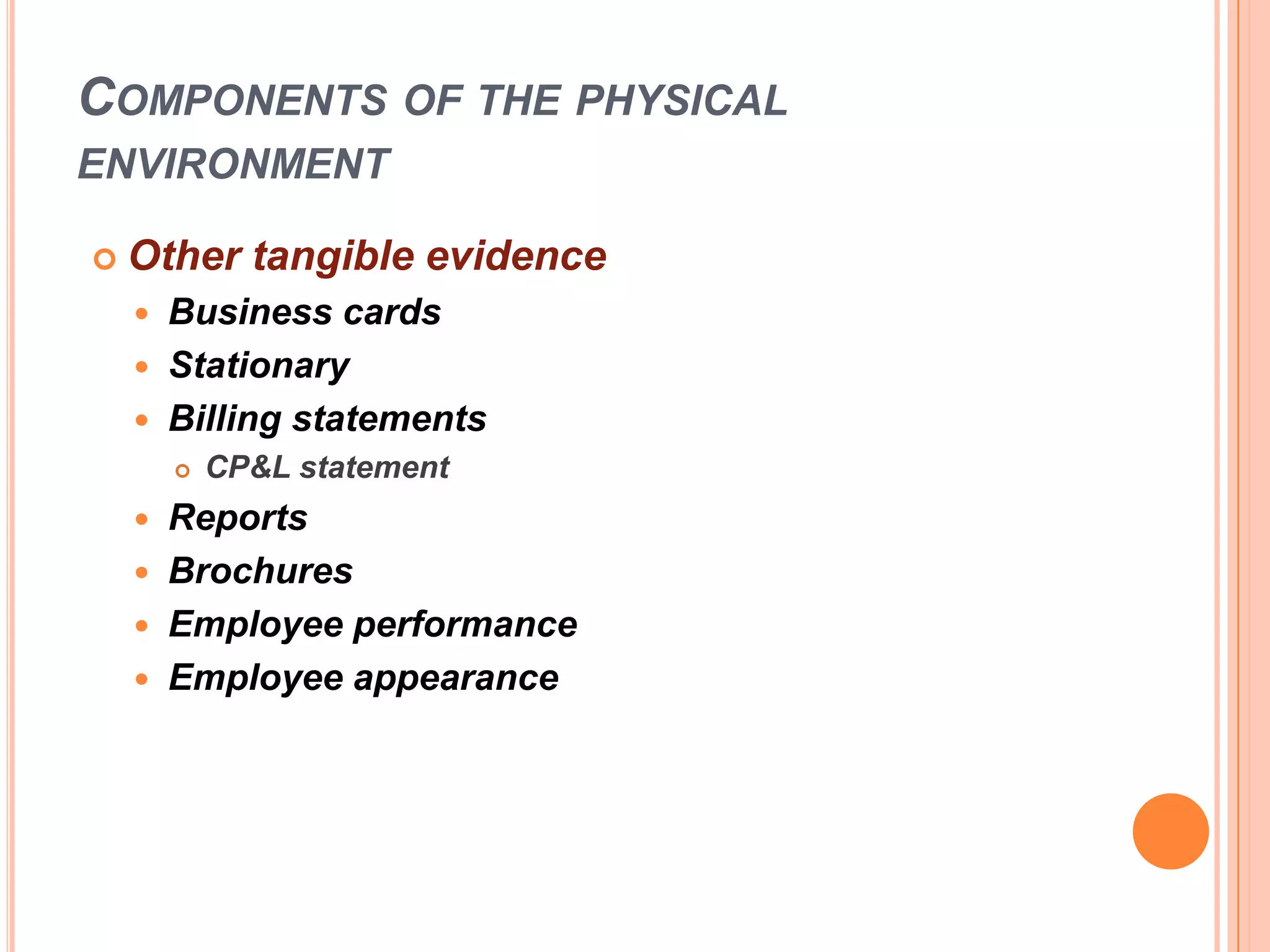 Physical evidence in services | PPTX