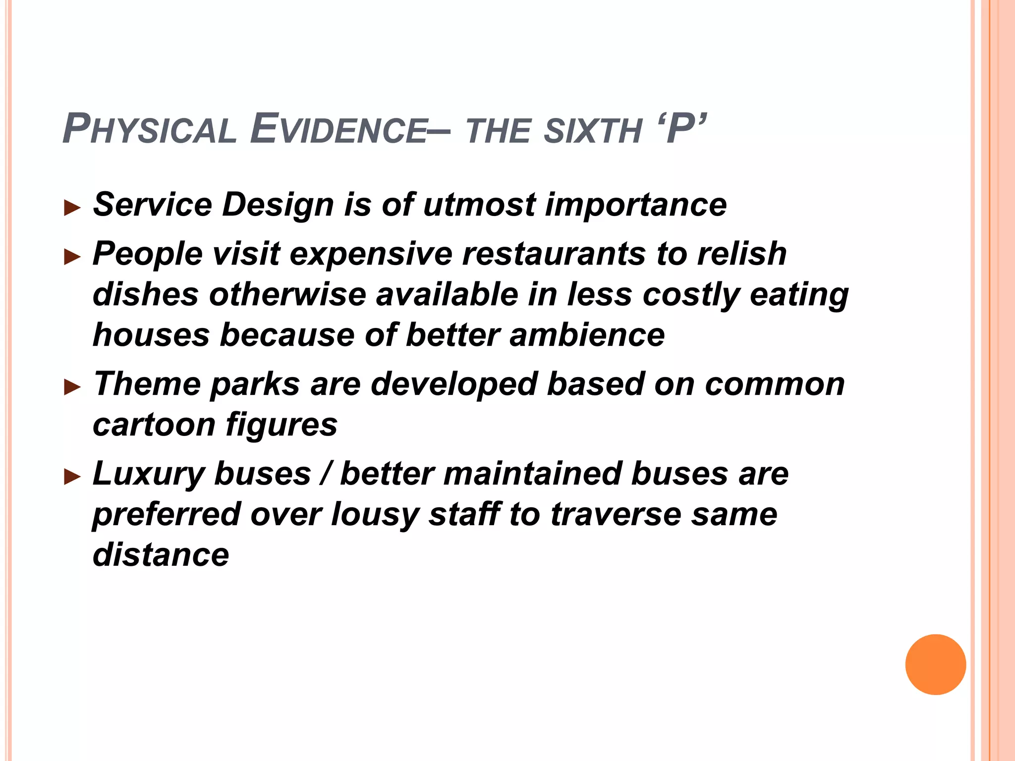 Physical evidence in services | PPTX