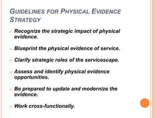 Physical evidence in services | PPTX