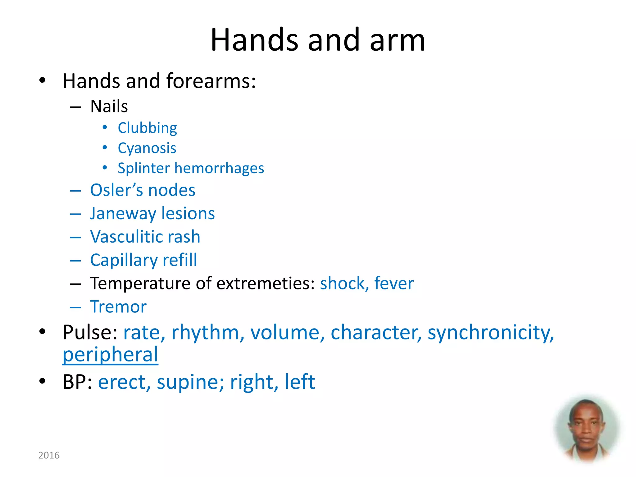 Physical examination: nervous system and cardiovascular system | PPTX