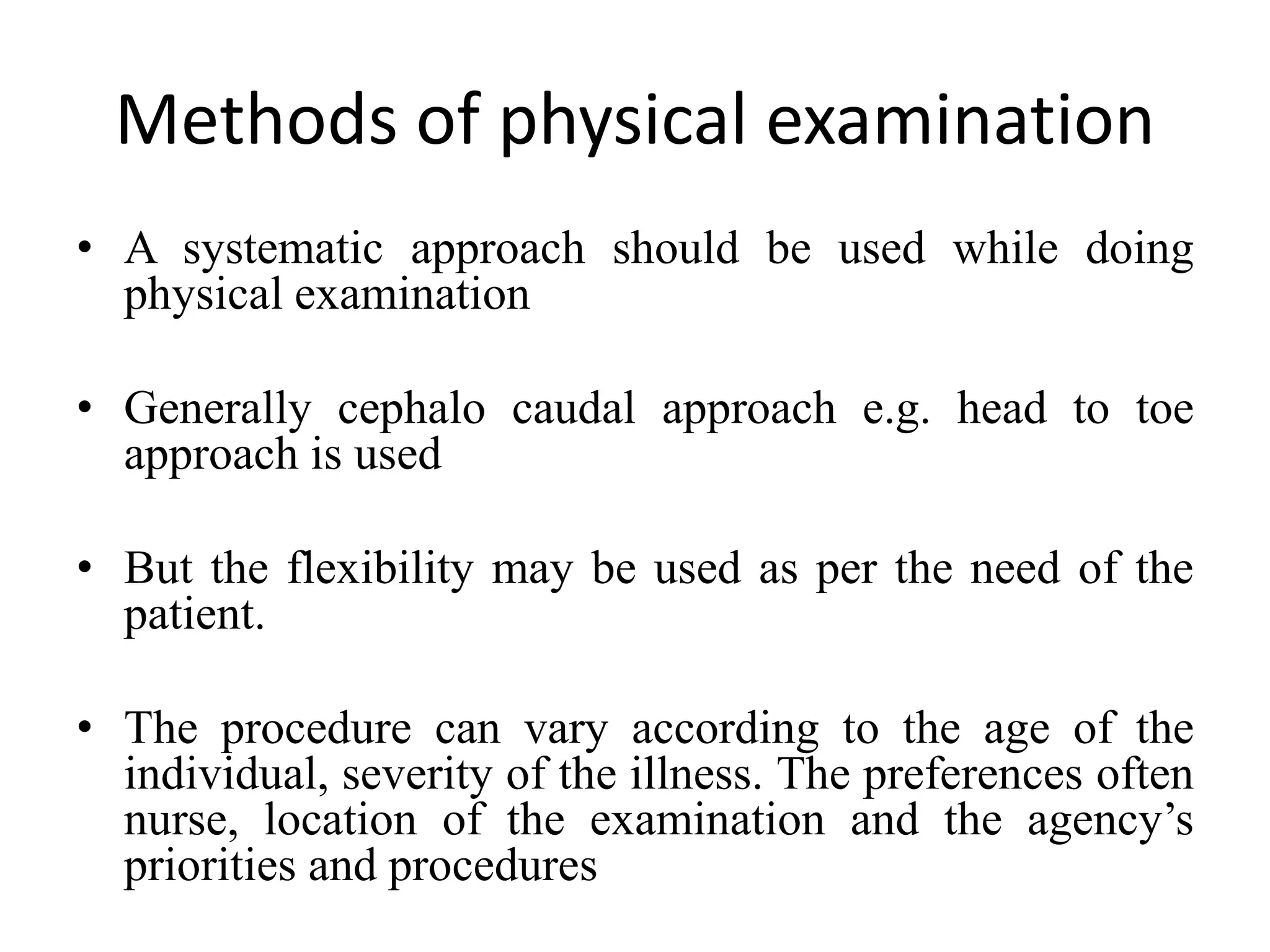 Physical examination, Fundamentals of Nursing | PPTX